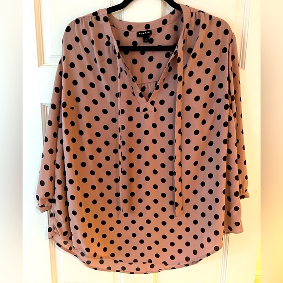 torrid | Tops | Torrid Size Blouse Light Purple With Black Polka Dots ...